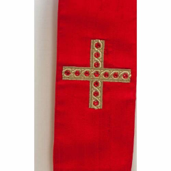Red priestly stole with gold and red crosses - CONFEZIONI VEBI Snc ...